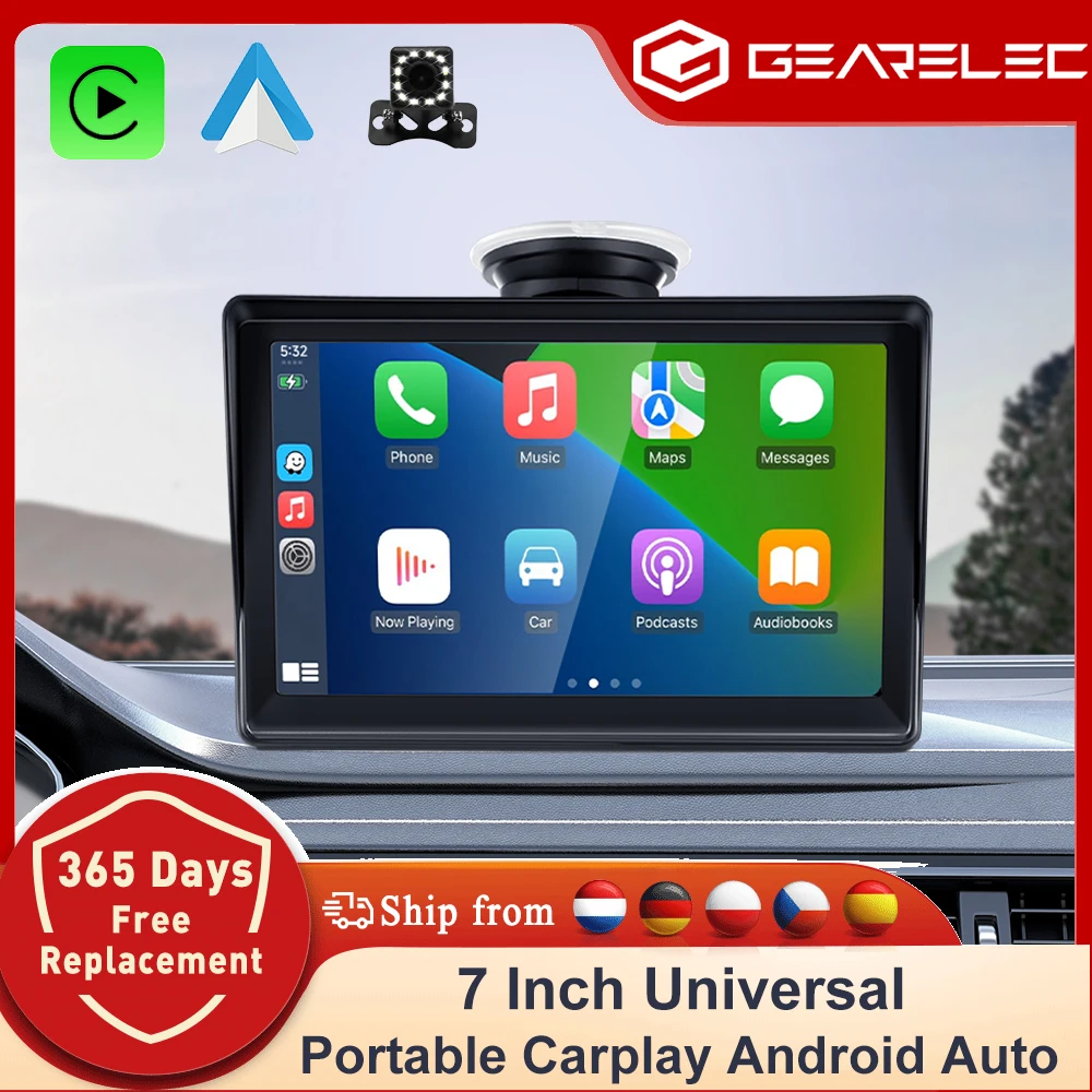 7 Inch Car Radio Carplay Android Auto Car Stereo Portable Universal ...
