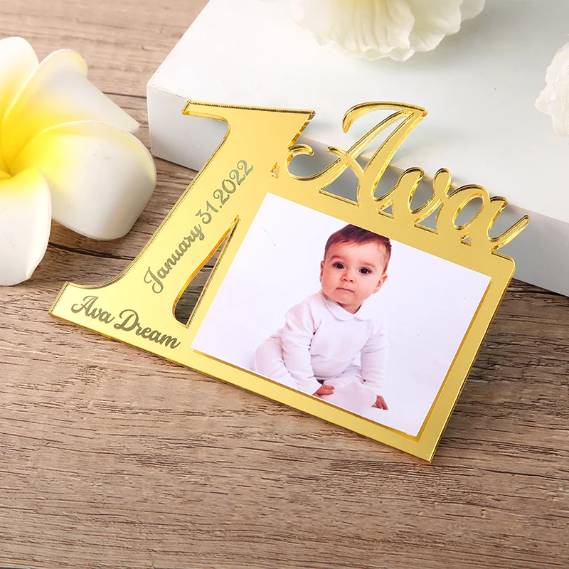 Custom-Age-Frame-Birthday-Photo-Favors-Baptism-Party-Frame-Favors-First ...