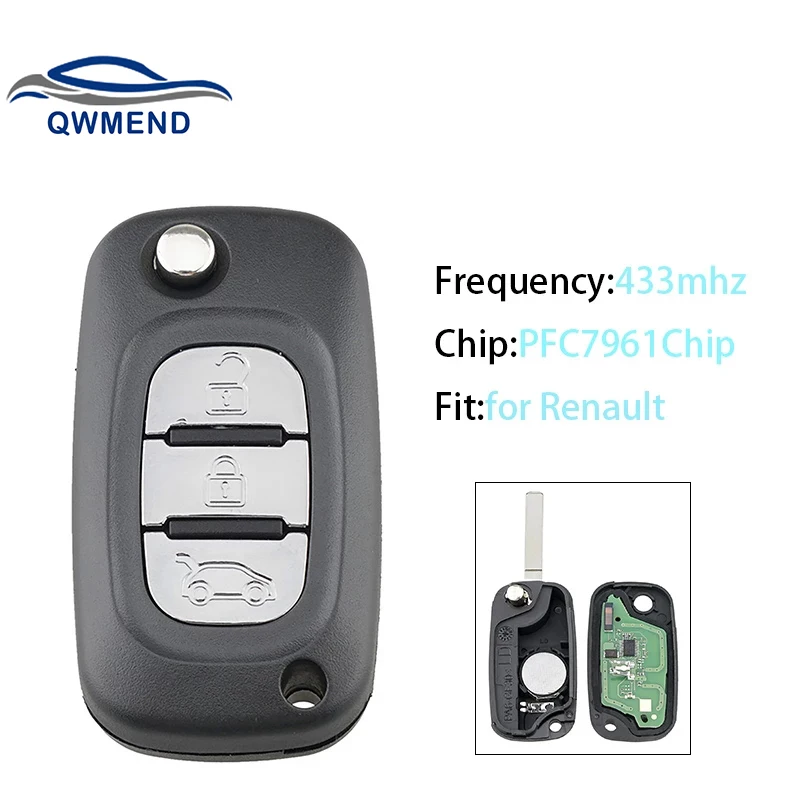 3 Buttons Remote Car Key For Renault Megane Iii 3 / Scenic Iii 3 ...