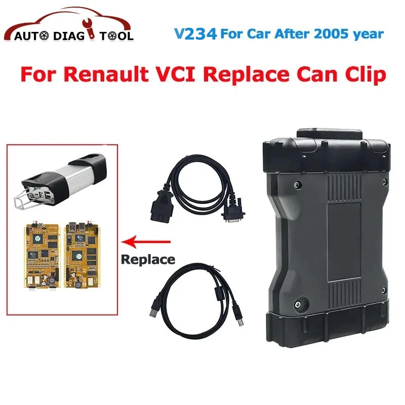 Multi-Language V234 VCI For Renault Can Clip Diagnostic Programming ...