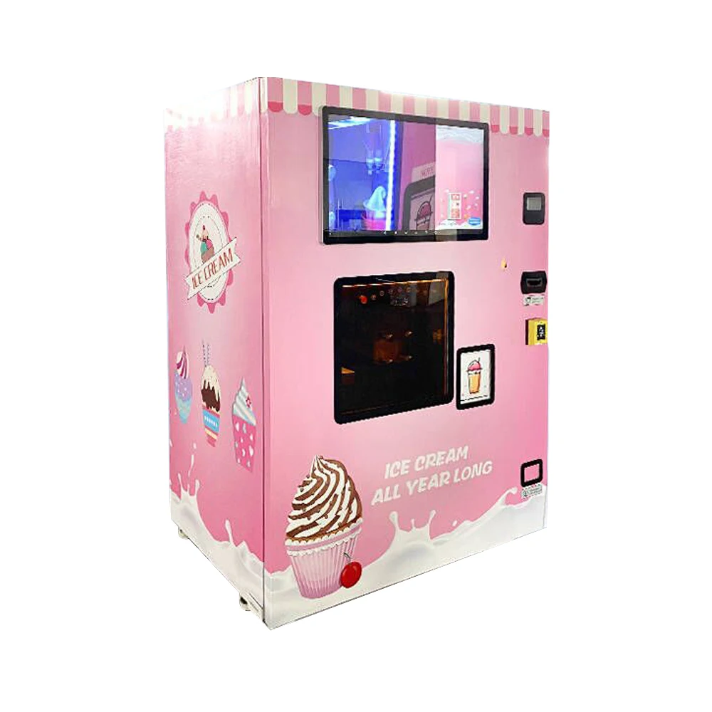1500W Ice Cream Vending Machine - Intelligent Glass Automat (70g/Cup ...