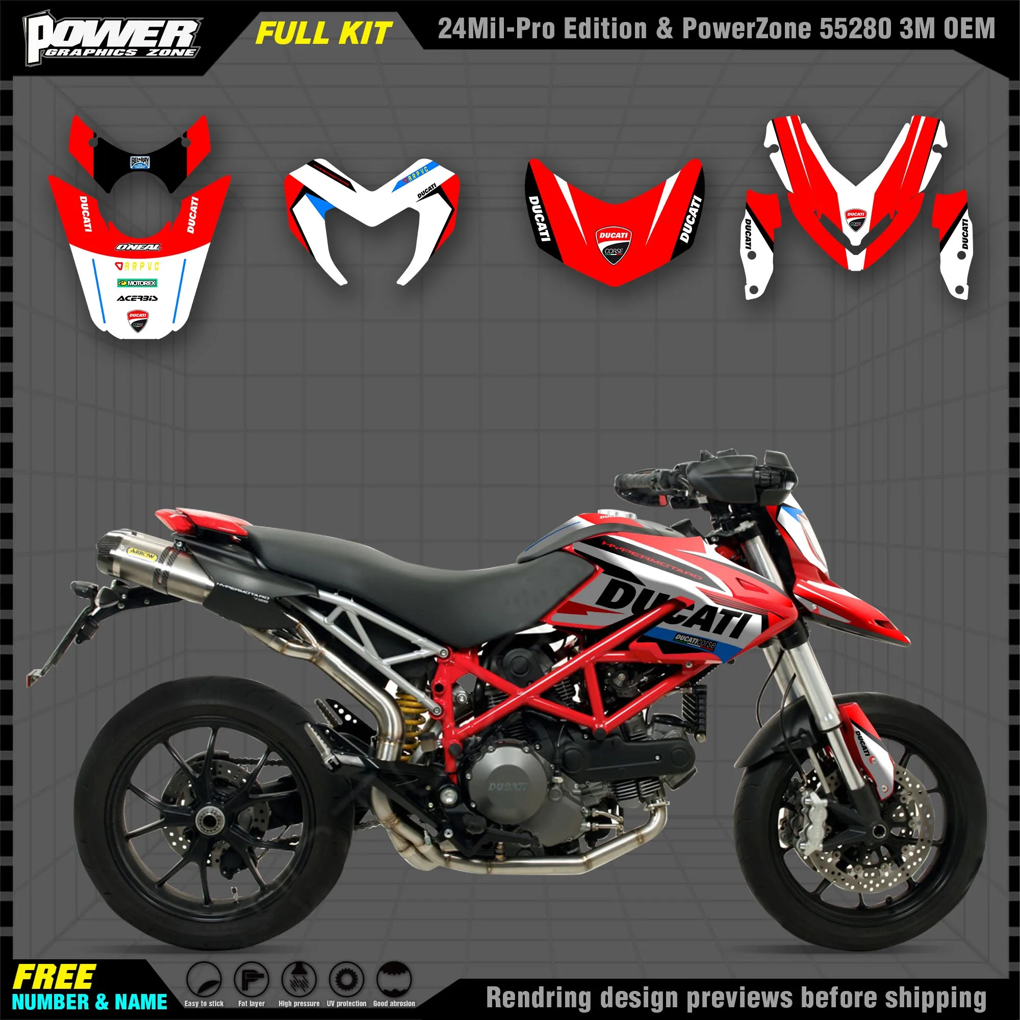 PowerZone-Custom-Team-Graphics-Backgrounds-Decals-3M-Stickers-Kit-For-DUCATI-HYPERMOTARD-796 ...