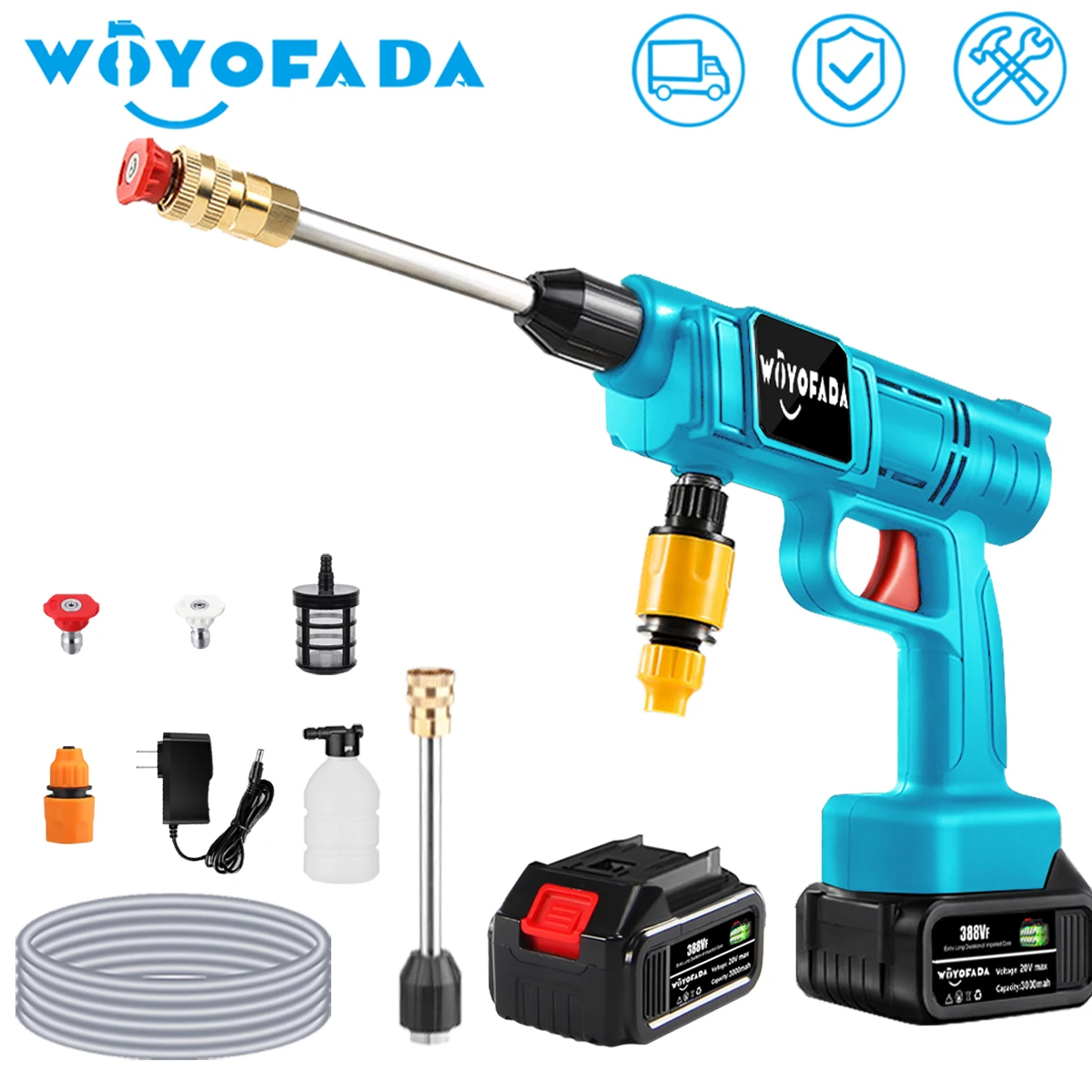 Cordless Wireless High Pressure Car Wash Washer Gun Generator Water Gun ...