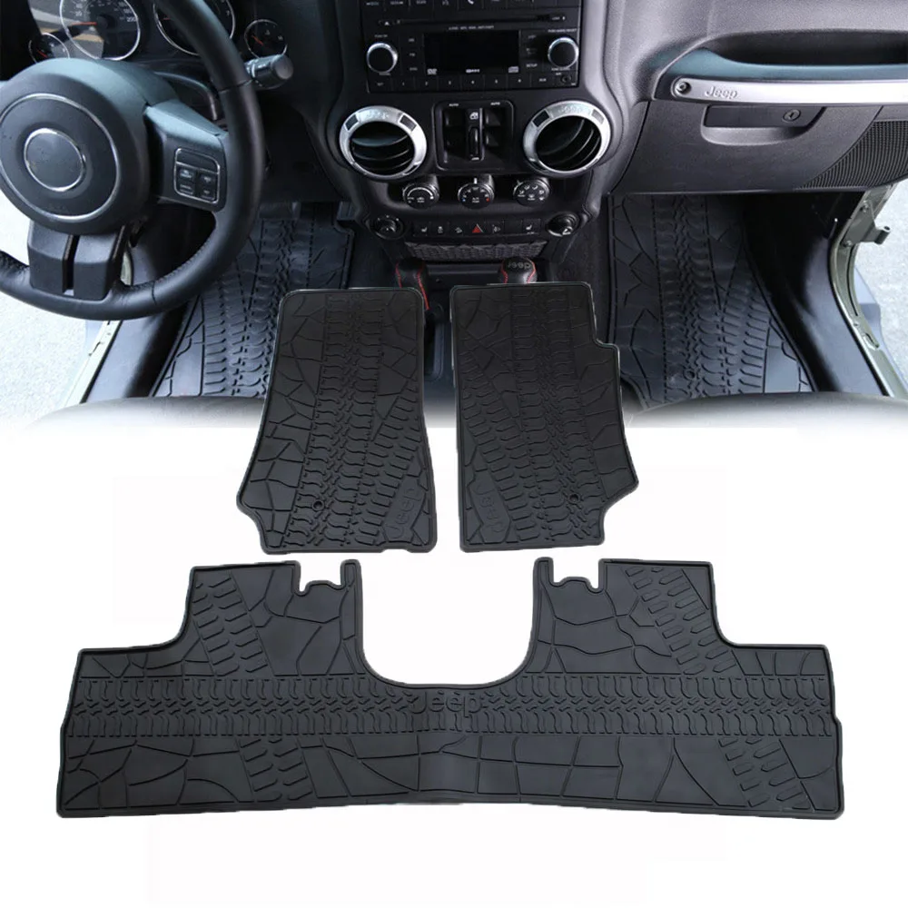Alfombrilla-de-goma-para-suelo-de-coche-accesorio-para-Jeep-Wrangler-JK ...