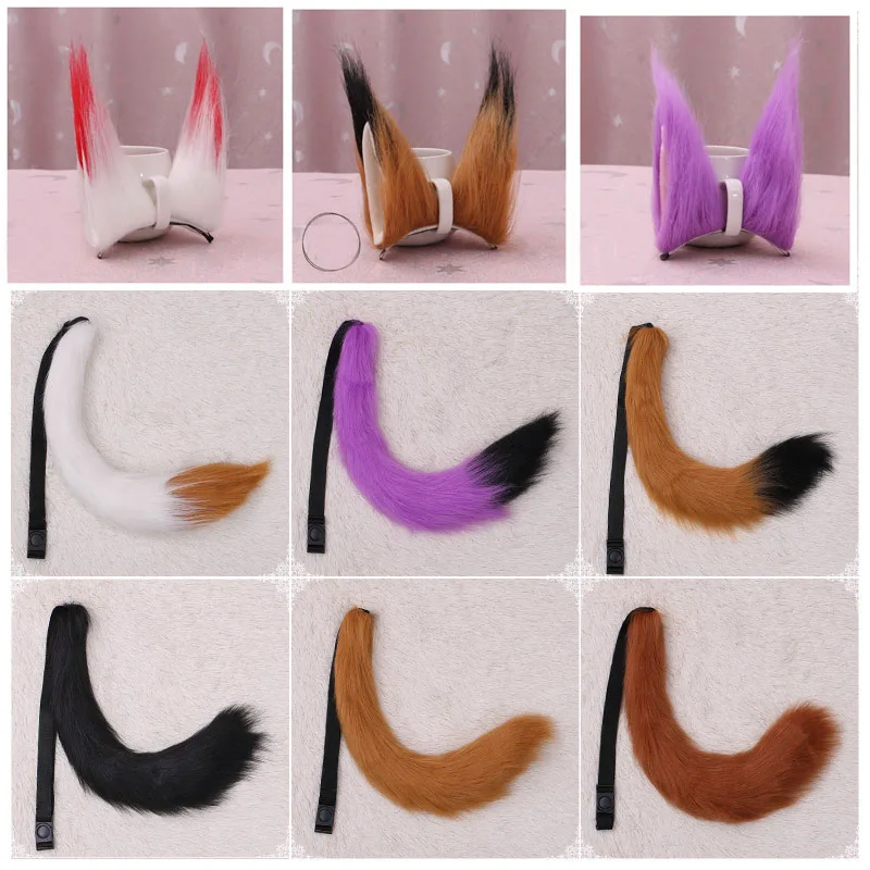 60cm Furry Fox Tail Hair Clip Head Wear Sexy Fluffy Cat Animal Tails ...