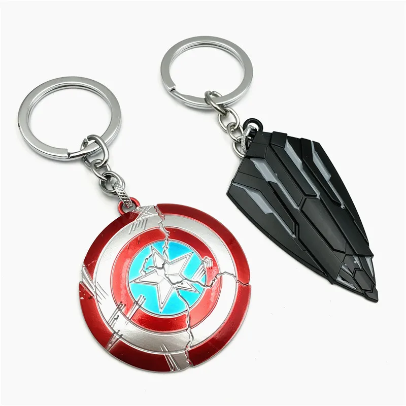 Avengers Marvel Captain America Shield Keychain Pendant Necklace Metal ...