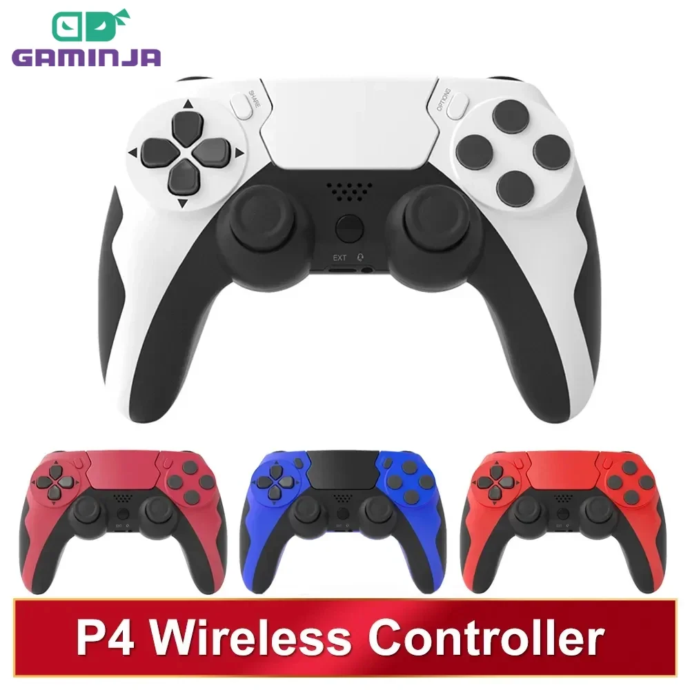 GAMINJA-Wireless-Controller-Bluetooth-Gamepad-Double-Vibration-6Axis-Joypad-Touchpad-Microphone ...
