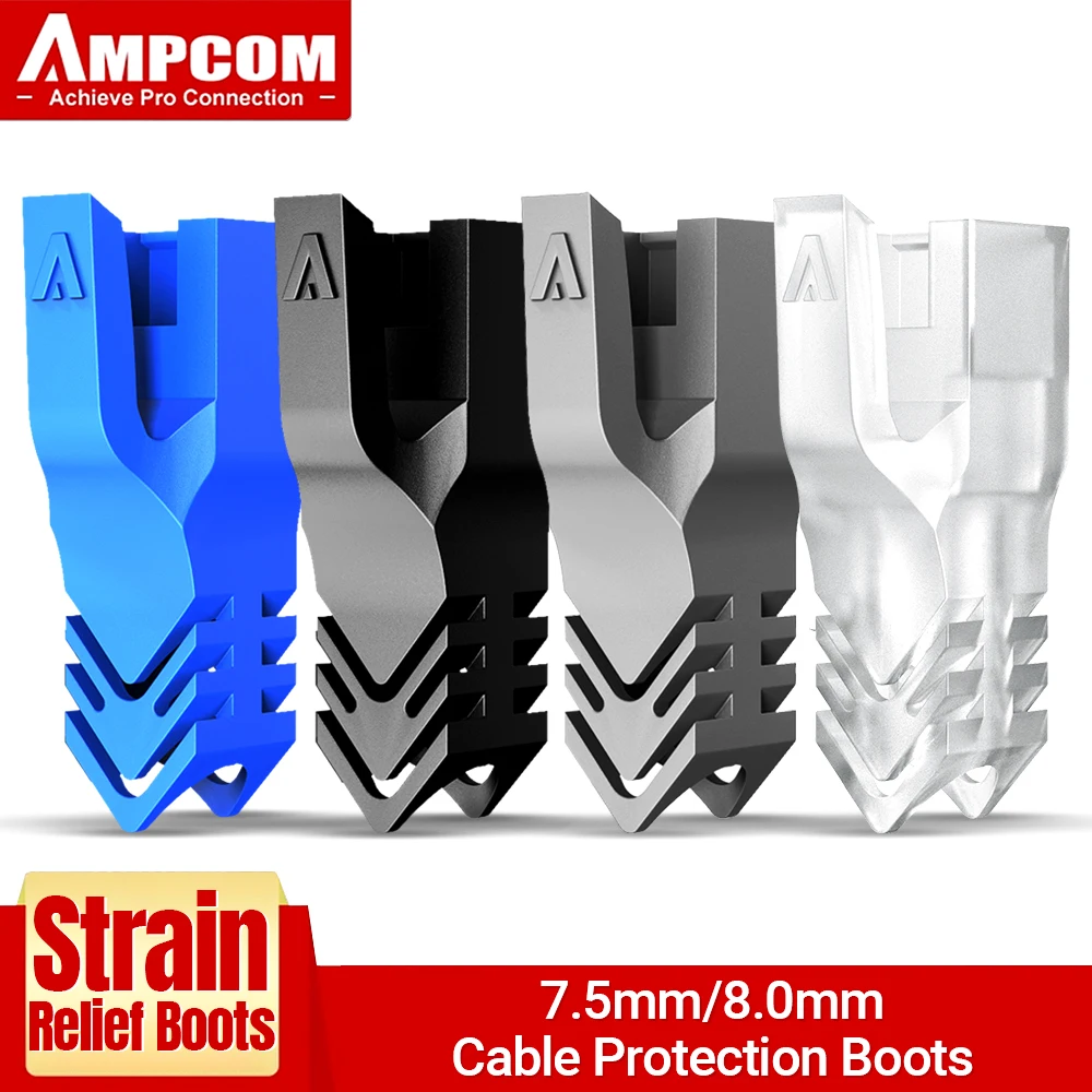AMPCOM Ethernet Network Cable Strain Relief Boots Cable RJ45 Connector ...
