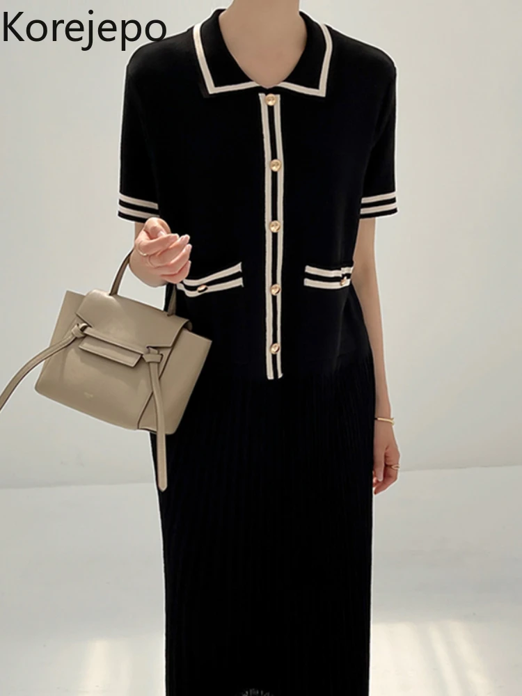 Kortice-epo-Robe-droite-simple-boutonnage-pour-femmes-robes-revers ...