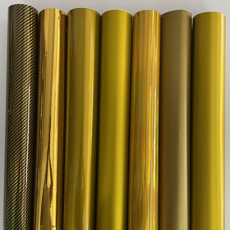 Matte-Gold-Metallic-Vinyl-Wrap-Film-Holographic-Mirror-Chrome-Gold-Car ...