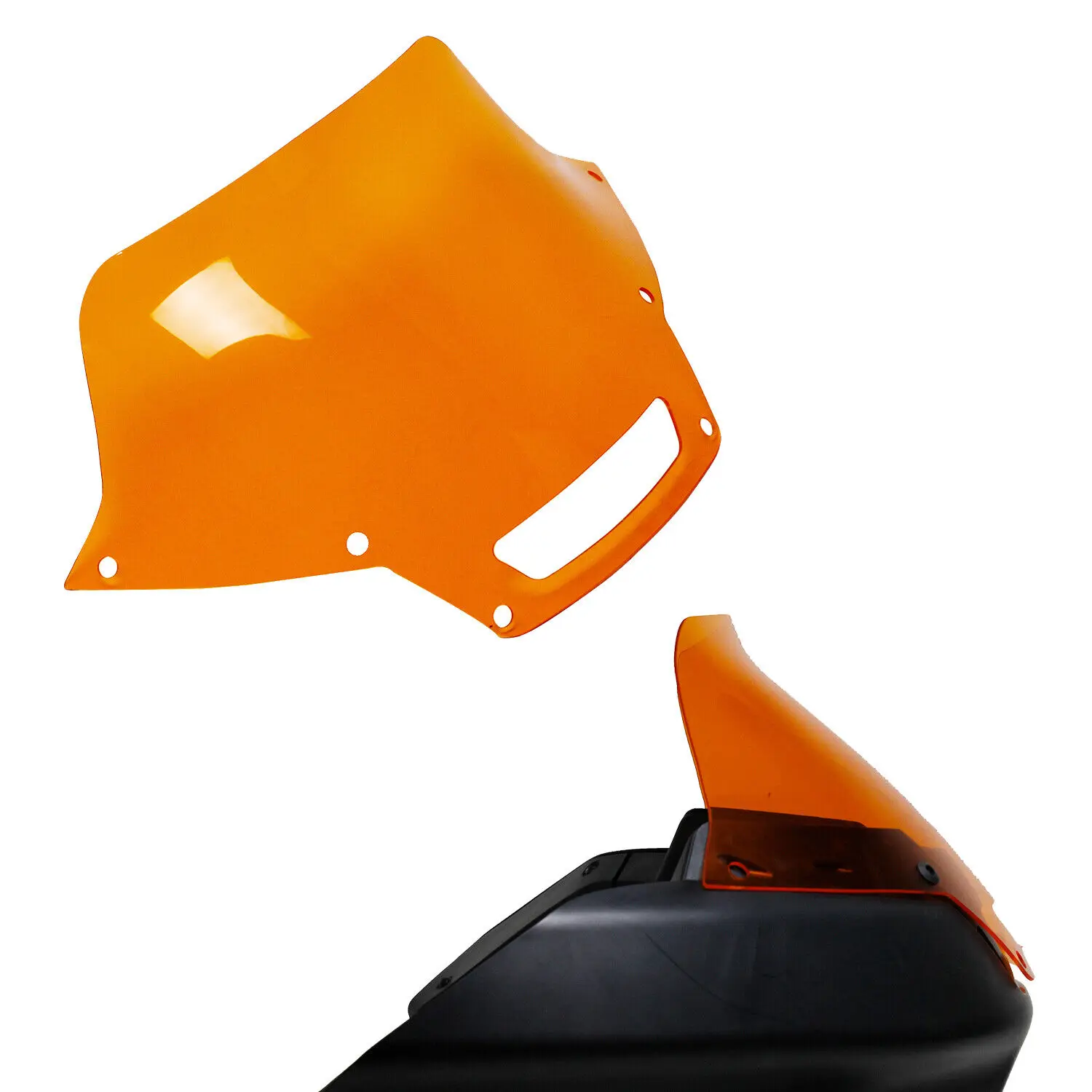 Orange-Transparent-Windshield-Windscreen-For-Harley-Low-Rider-ST-FXRST ...
