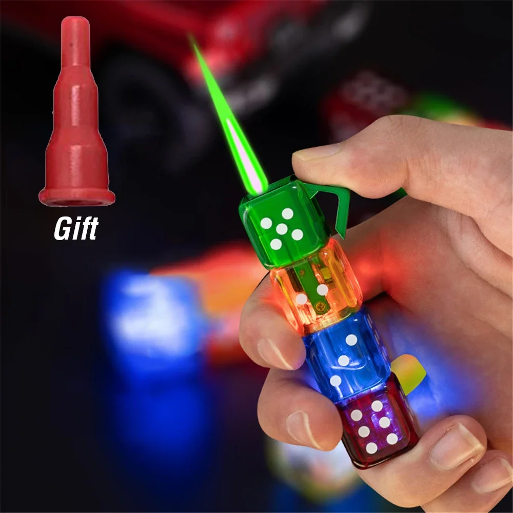 Creative-Green-Flame-Dice-Lighter-Cool-LED-Colorful-Light-Windproof ...