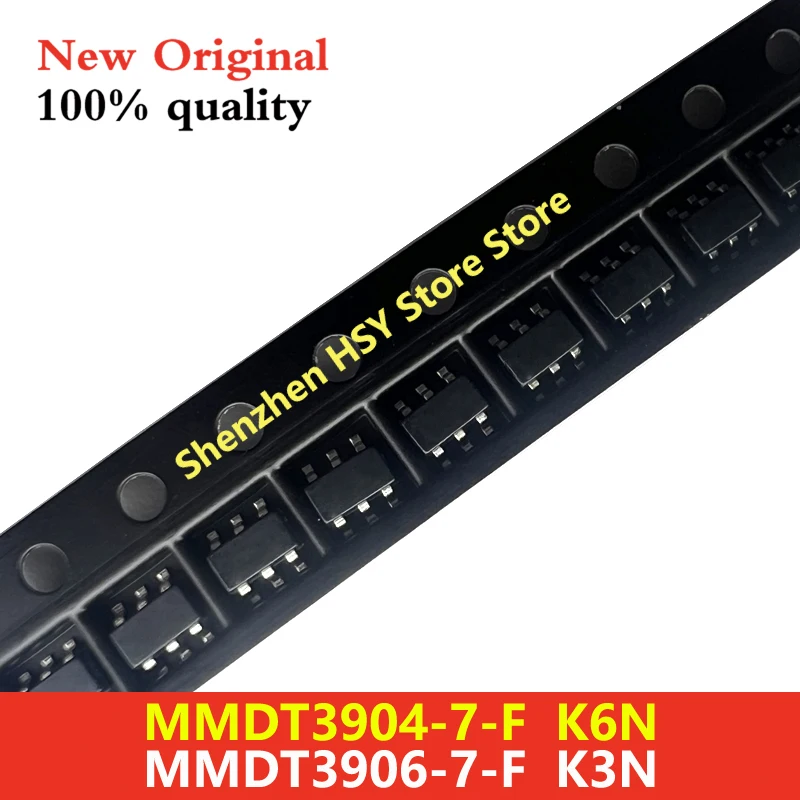 (10piece)100% New MMDT3904 MMDT3904-7-F K6N MMDT3906 MMDT3906-7-F K3N ...