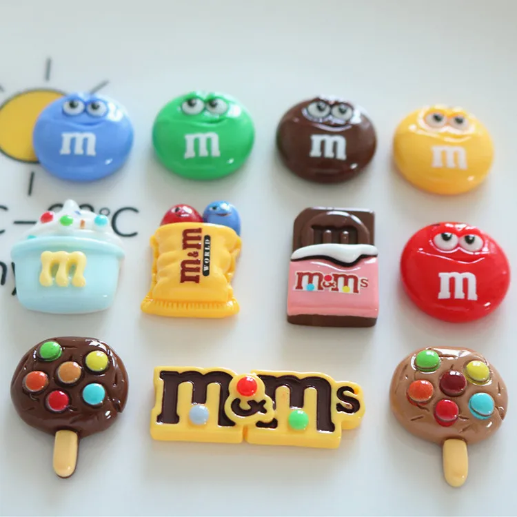 Pack of 10 Candy Beans Fridge Magnet Decorated Candy Photo Magnet - Spargut