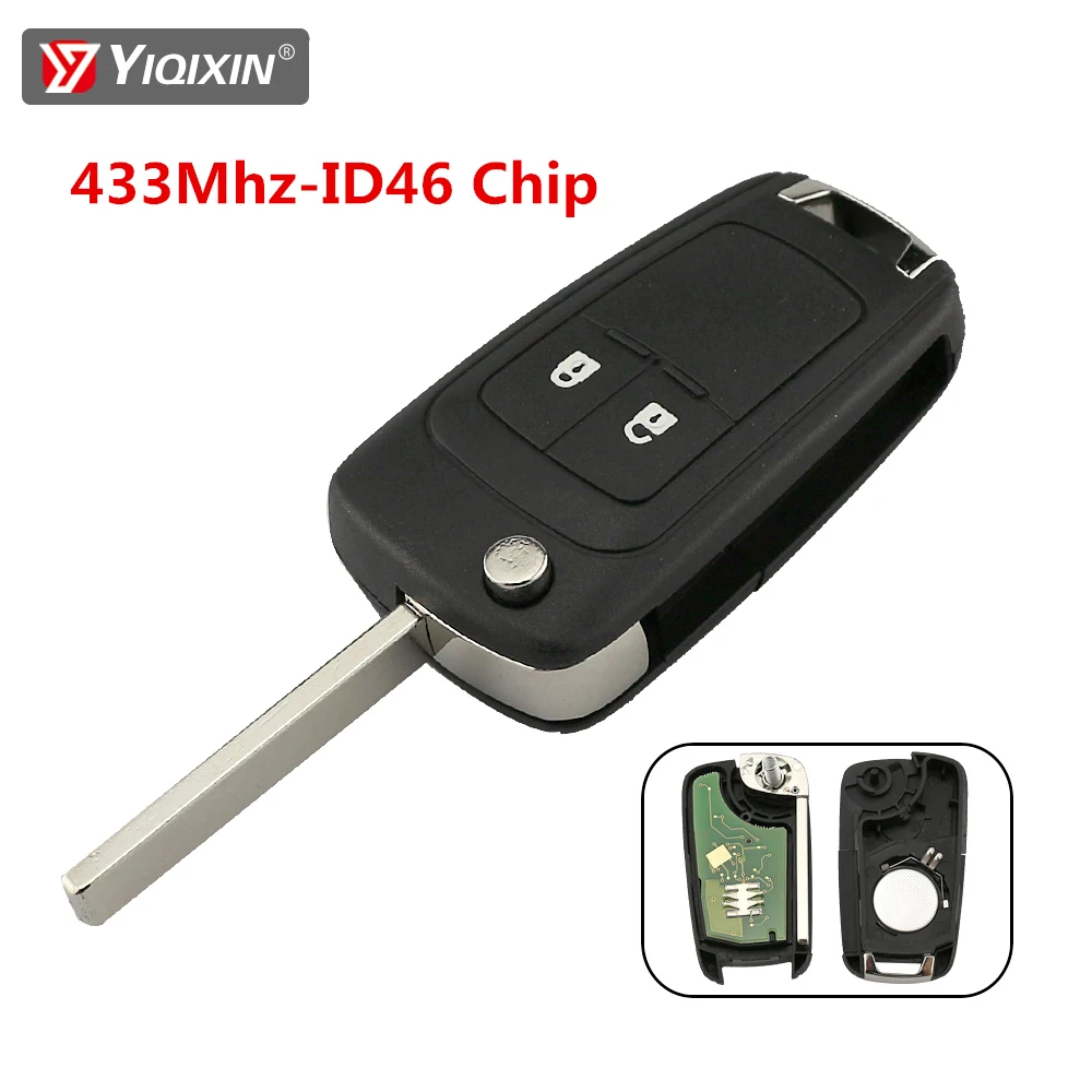 YIQIXIN 433Mhz 2/3 Buttons Car Remote Key Transponder Chip ID46 For ...