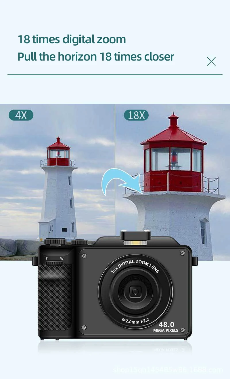 Frame Komery 48MP Digital Cameras Front Rear Dual Lens Selfie 4K ...