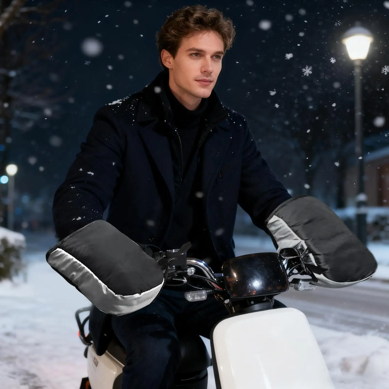 1Pair Motorcycle Handlebar Muffs Protective Motorcycle Scooter Thick ...