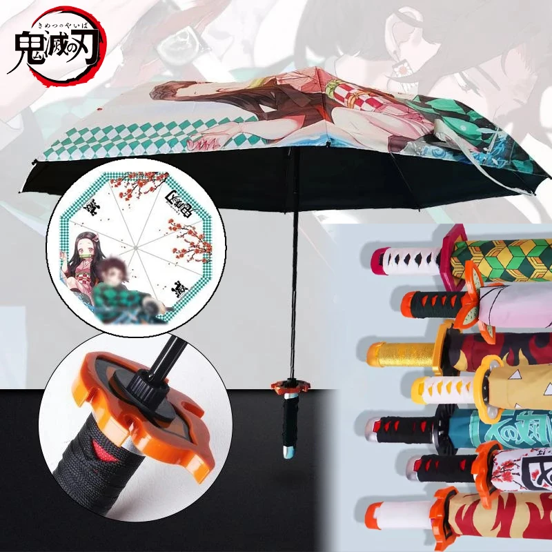 Anime-Demon-Slayer-Katana-Umbrella-Folding-UV-Block-Parasol-Kimetsu-No ...