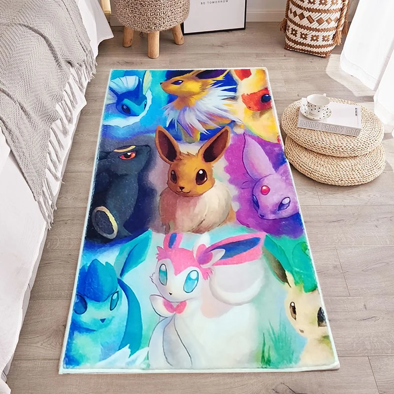 80x50cm 포켓몬 플러시 애니메이션 베개 Eevee Mewtwo Kawaii 카펫 욕실 미끄럼 방지 매트 어린이를위한 ...
