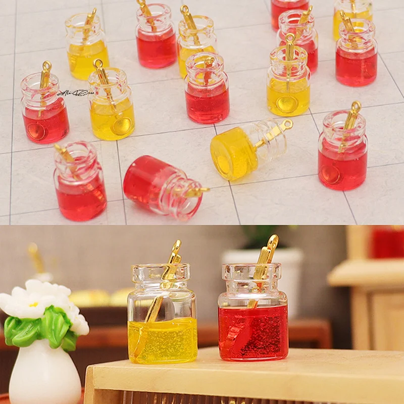 3/5Pcs 1/12 Dollhouse Simulation Mini Glass Jar Jam Model Dollhouse ...