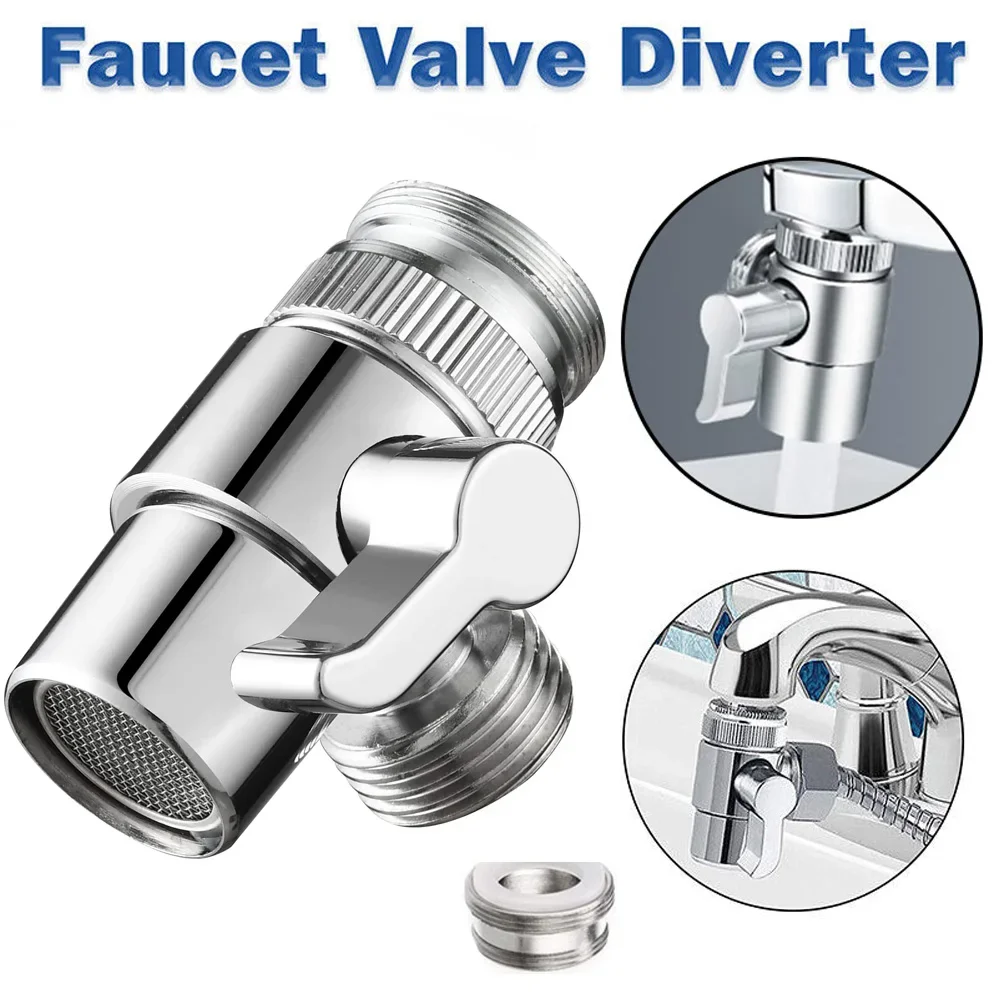 Switch Faucet Adapter Kitchen Sink Splitter Diverter Valve Water Tap ...