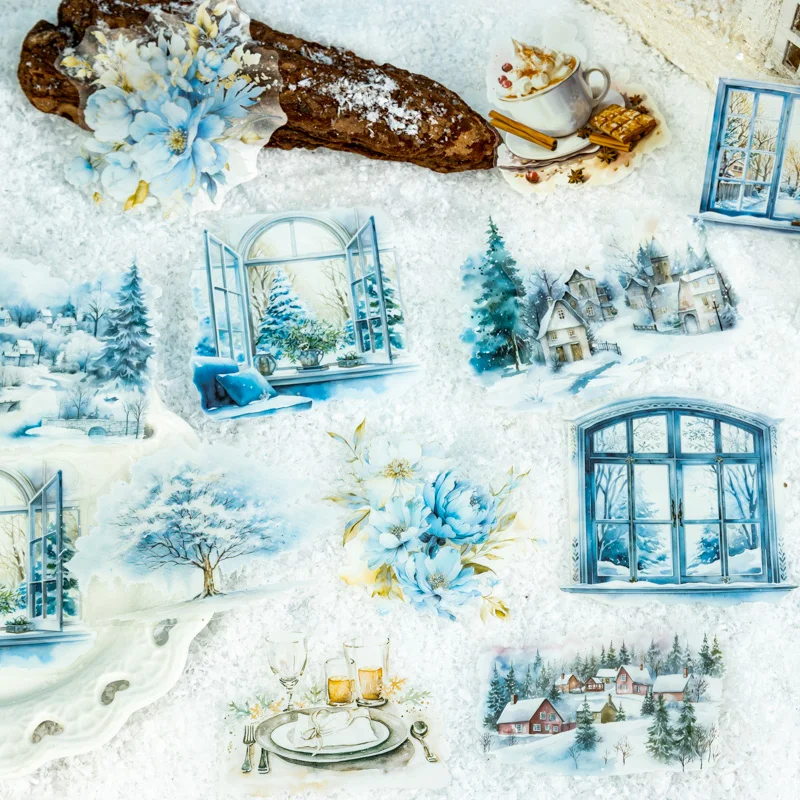 10pcs/pack Winter snow scenery PET Stickers DIY Scrapbooking Decor ...