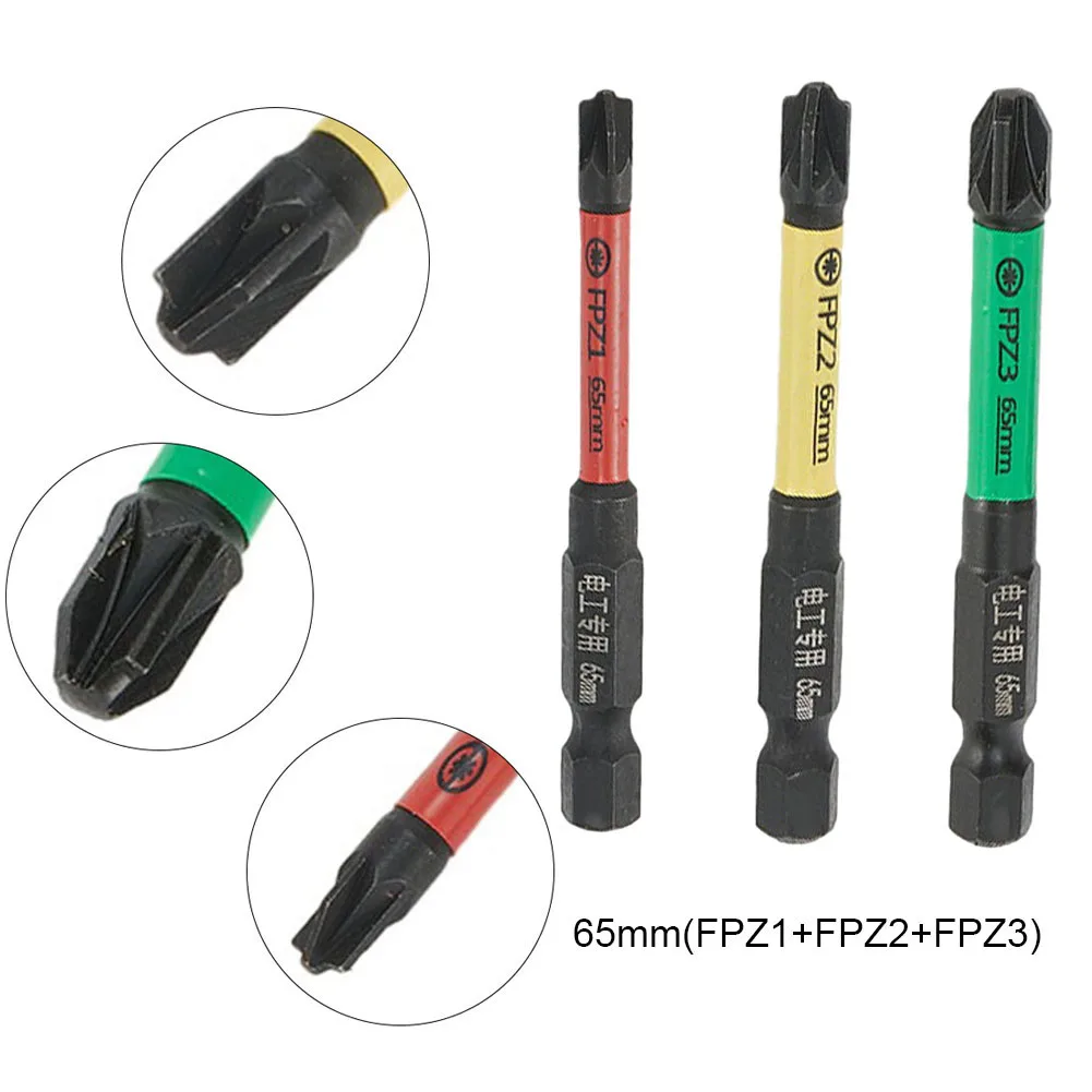 3PCS-65mm-Magnetic-Special-Slotted-Cross-Screwdriver-Bit-PH1-PH2-PH3 ...