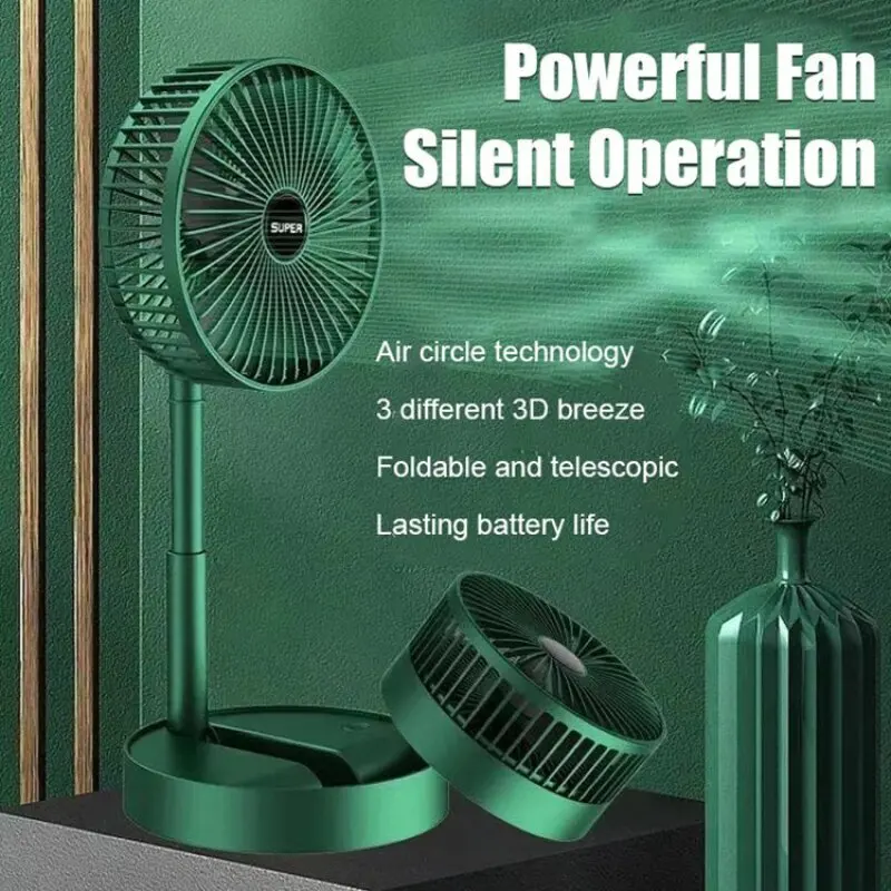 Wireless-Rechargeable-Mini-Folding-Telescopic-Desk-Fan-USB-Fan-Low ...