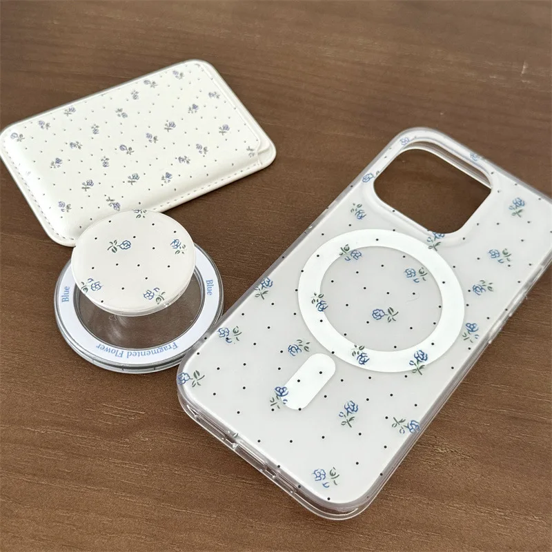Cute-Mini-Flowers-Floral-For-Magsafe-Magnetic-Card-Slot-Holder-Stand ...