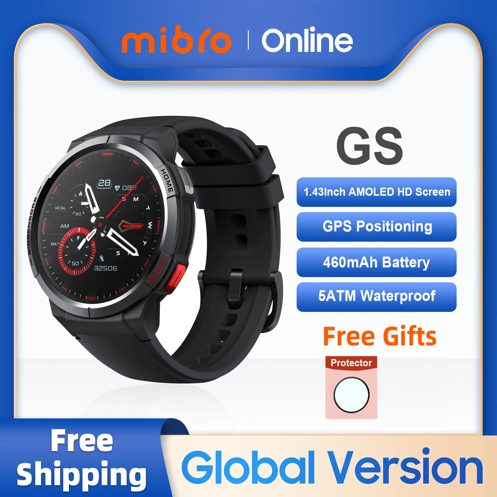 Mibro-GS-Smartwatch-GPS-Positioning-460mAh-Battery-AOD-1-43Inch-AMOLED ...