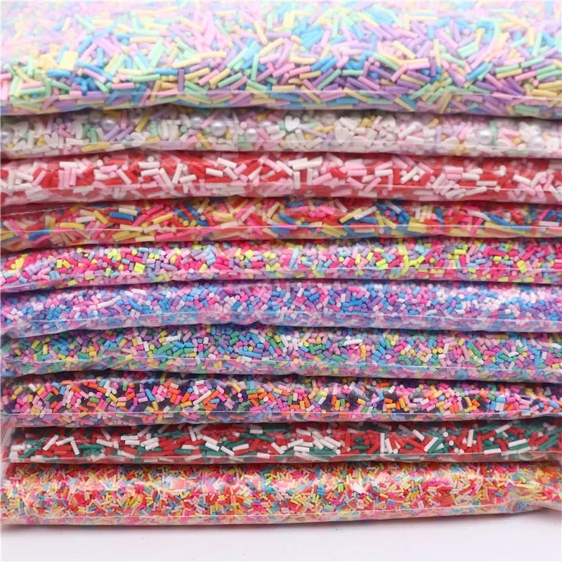 Wholesale 5mm Long Cylindrical Polymer Clay Sprinkles Colorful Clay ...