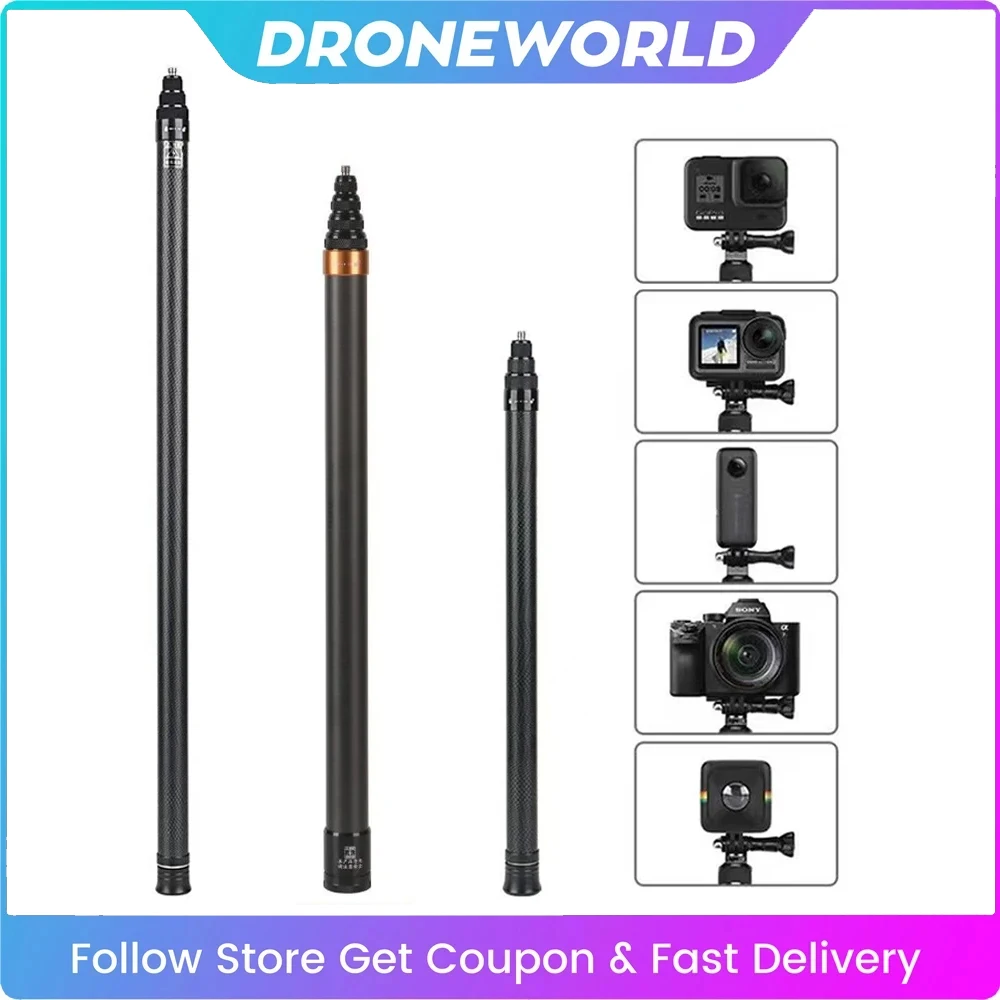 For Insta360 X5 X4 X3 Accessories 290CM Carbon Fiber Selfie Stick for ...