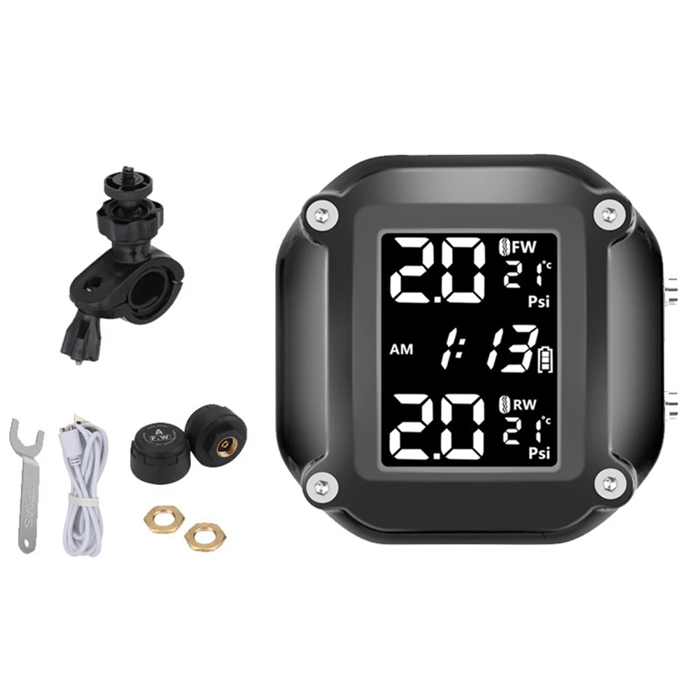 TPMS-Motorcycle-Tire-Pressure-Monitoring-System-with-2-Exteral-Sensors ...
