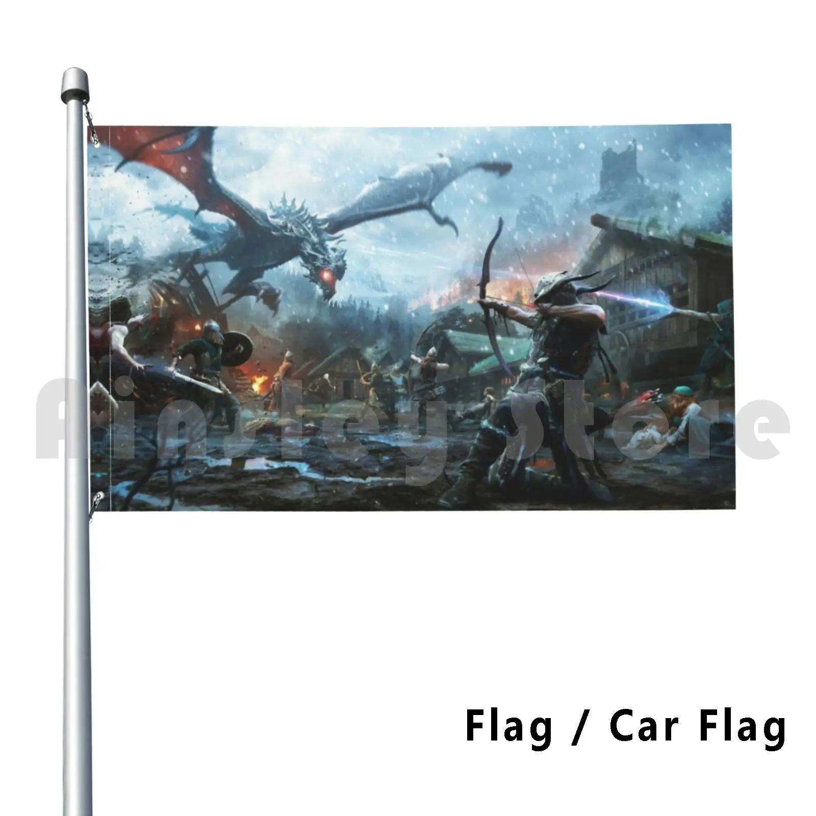 Skyrim Outdoor Decor Flag Car Flag Skyrim Elder Scrolls Game Gaming ...