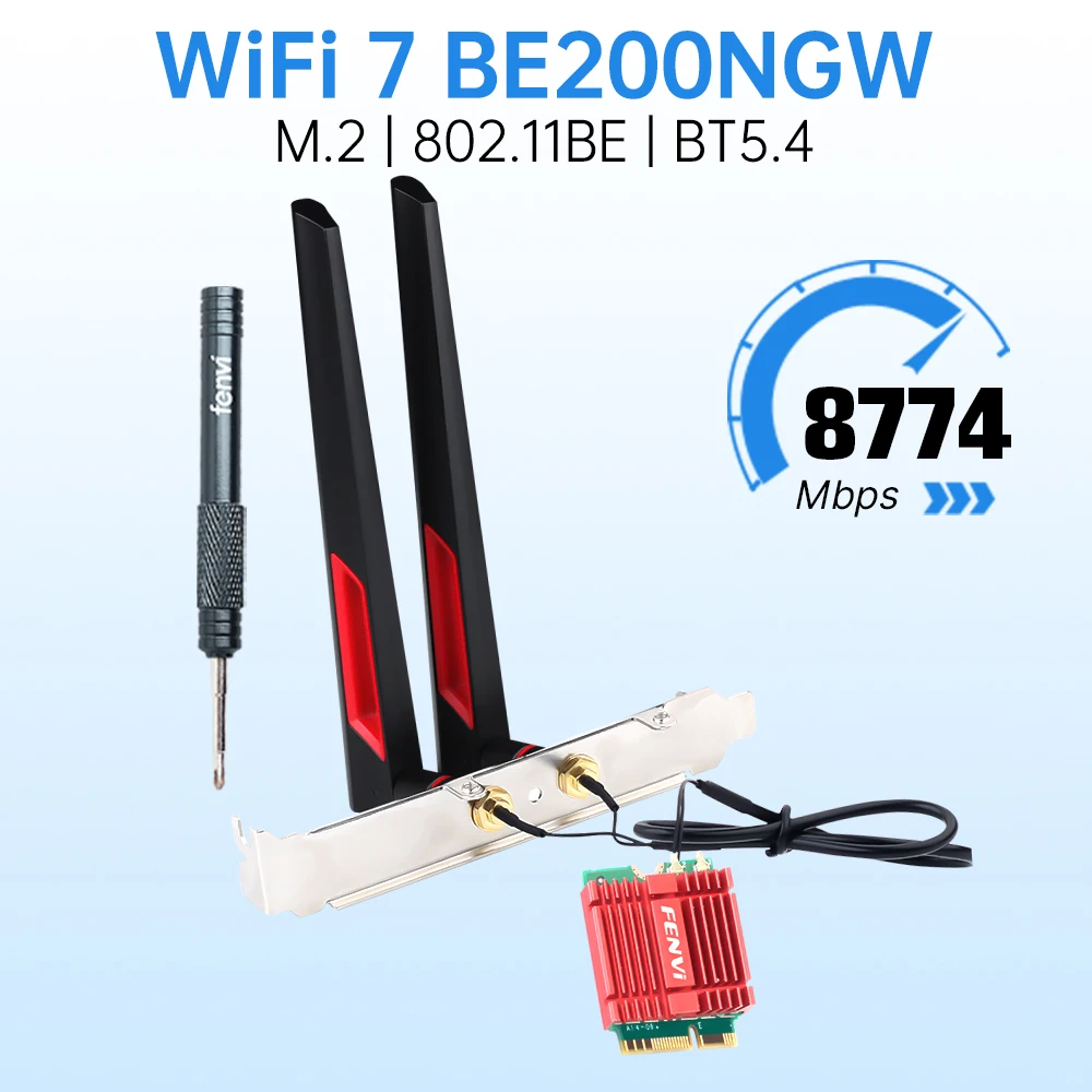 FENVI WiFi 7 BE200 M.2 adaptador Wifi BT5.4 802.11BE 8774Mbps 2,4G/5G ...