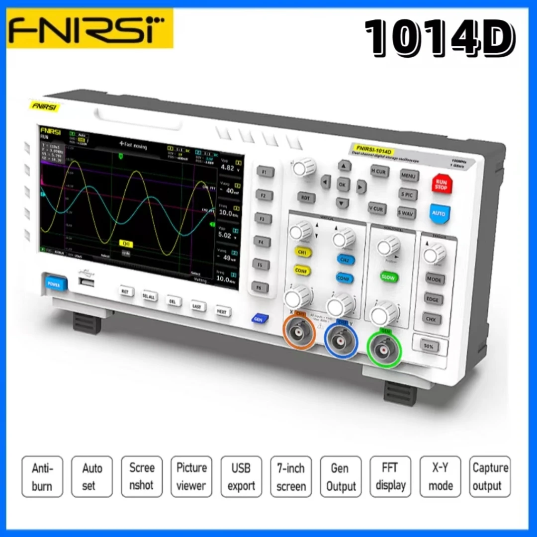 FNIRSI-1014D Digital Oscilloscope 2-in-1 Dual Input Signal Generator 7 ...