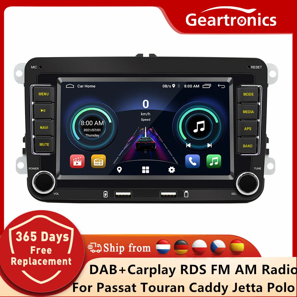 2 DIN Android 10 2din Car Stereo RDS FM AM Radio 7" Multimedia Player ...