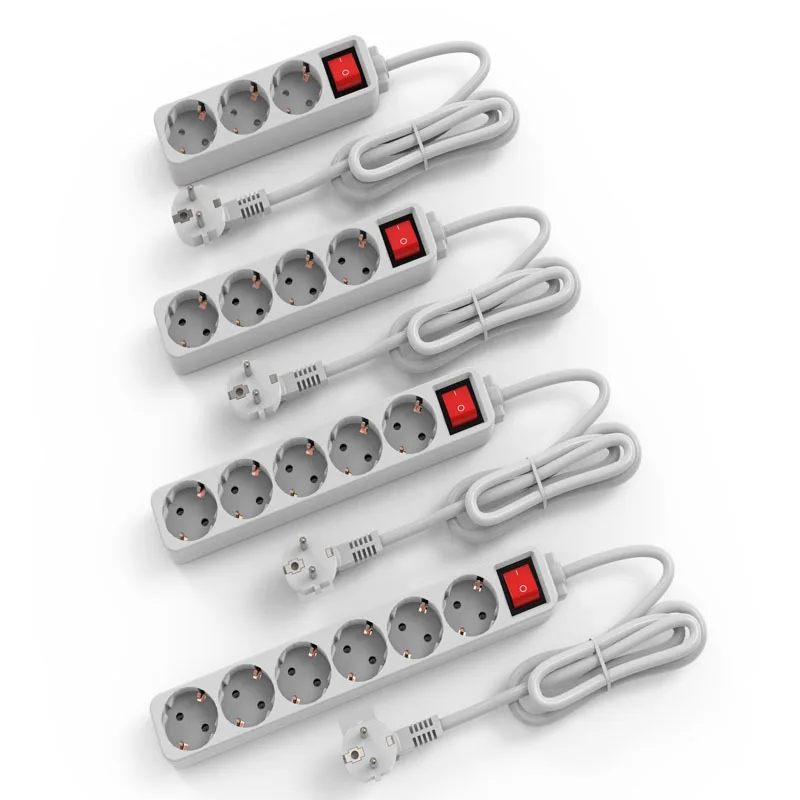 Power Strip Surge Protector 3/4/5/6 Ac Eu Electrical Plug Outlet ...