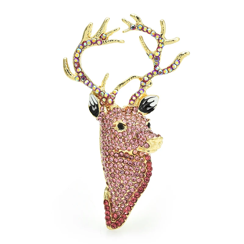 Wuli-baby-Luxury-Deer-Head-Brooches-For-Women-Unisex-2-color-Shining ...