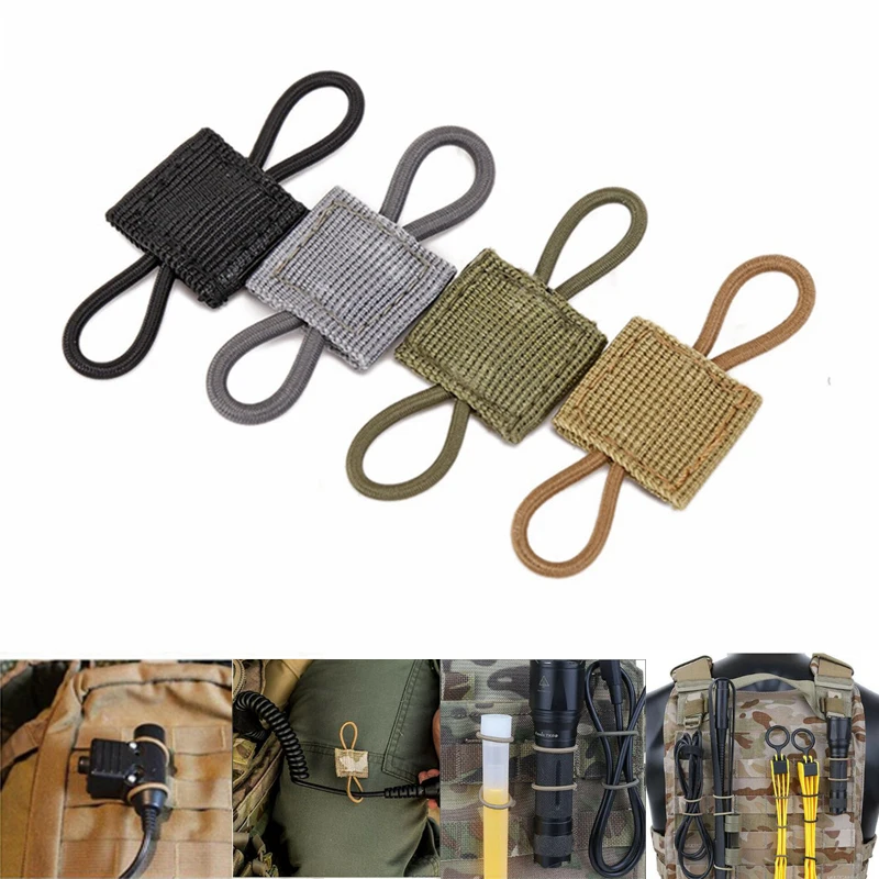 2pcs Tactical Molle System Backpack Buckle PTT Fixed Strap Elastic ...