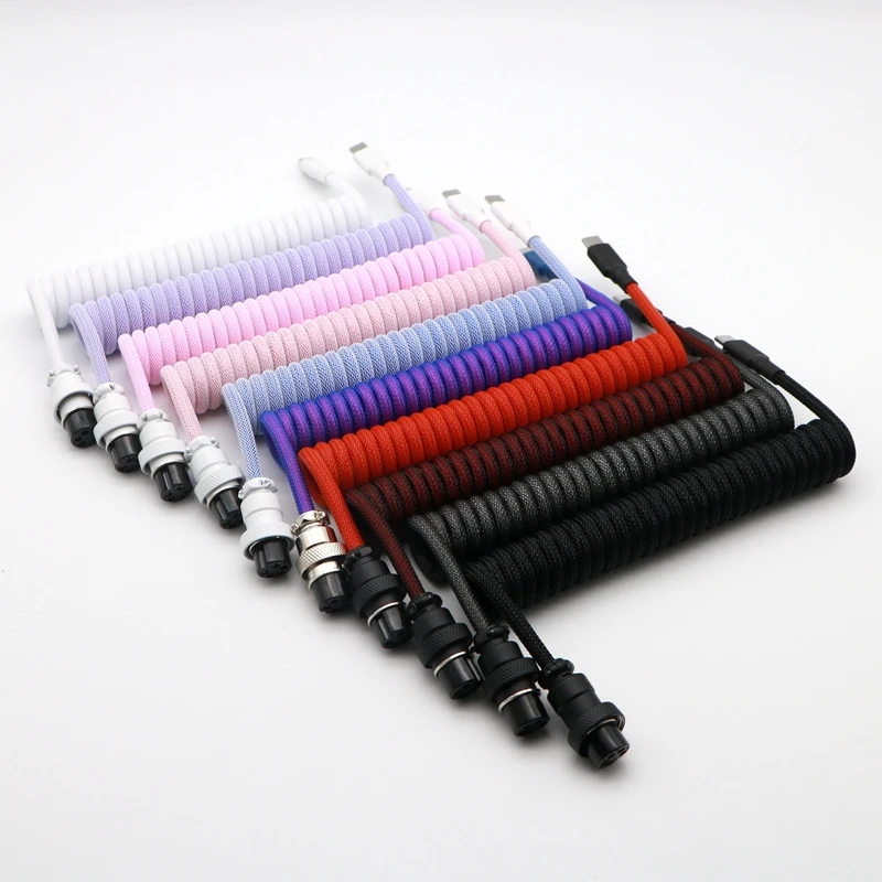 Paracord-e-PET-Cabo-enrolado-USB-para-Micro-Mini-USB-Tipo-C-de-manga ...