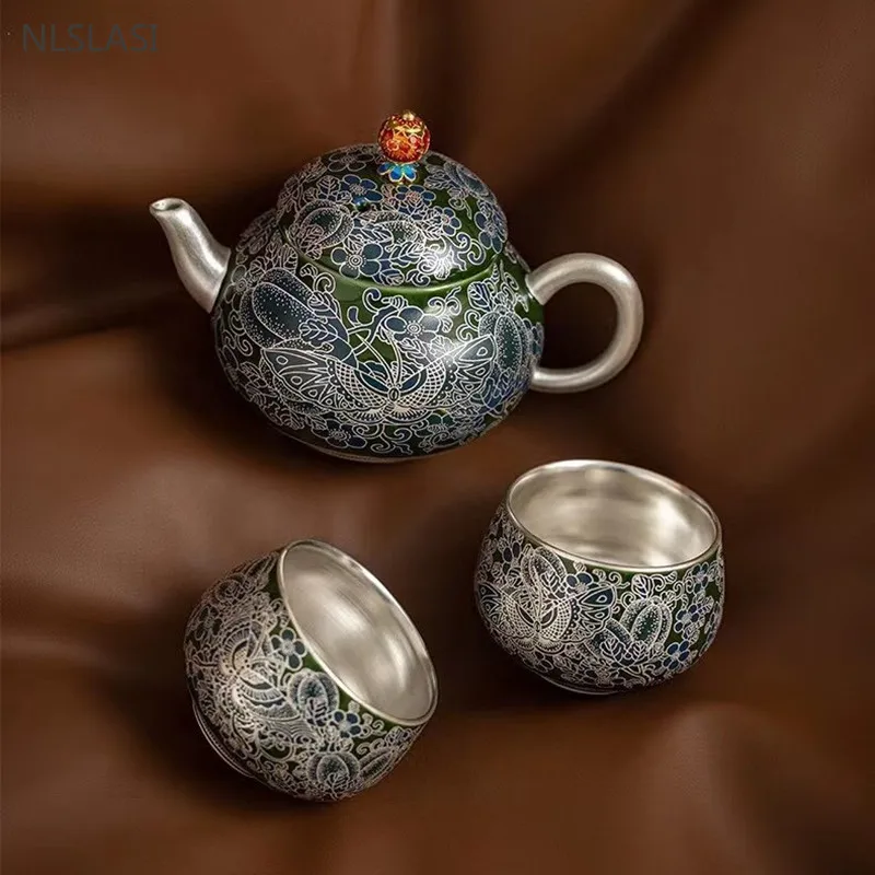 140ml-High-Quality-Silver-Plated-Ceramic-Teapot-Custom-Portable-Tea ...