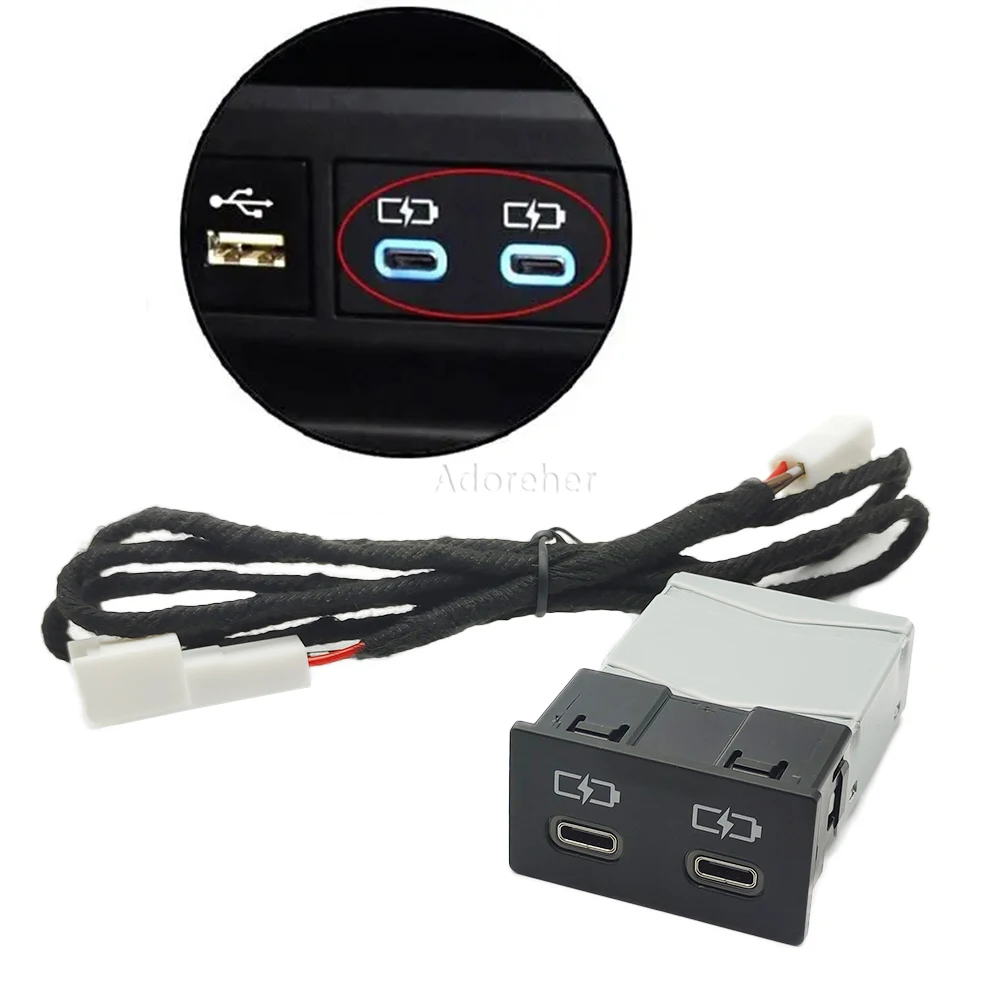Dual-Type-C-Charging-Outlet-Power-Adapter-for-Toyota-Camry-Highlander ...