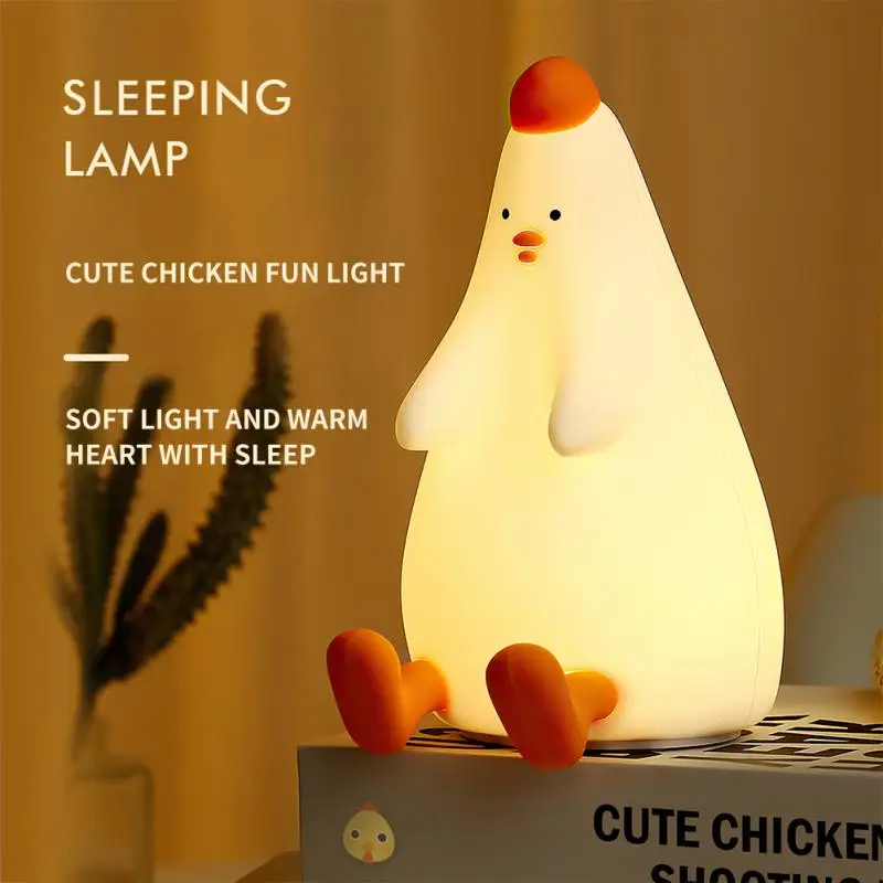 Touch Chick Night Lights Silicone Dimmable USB Rechargeable Lamps For ...