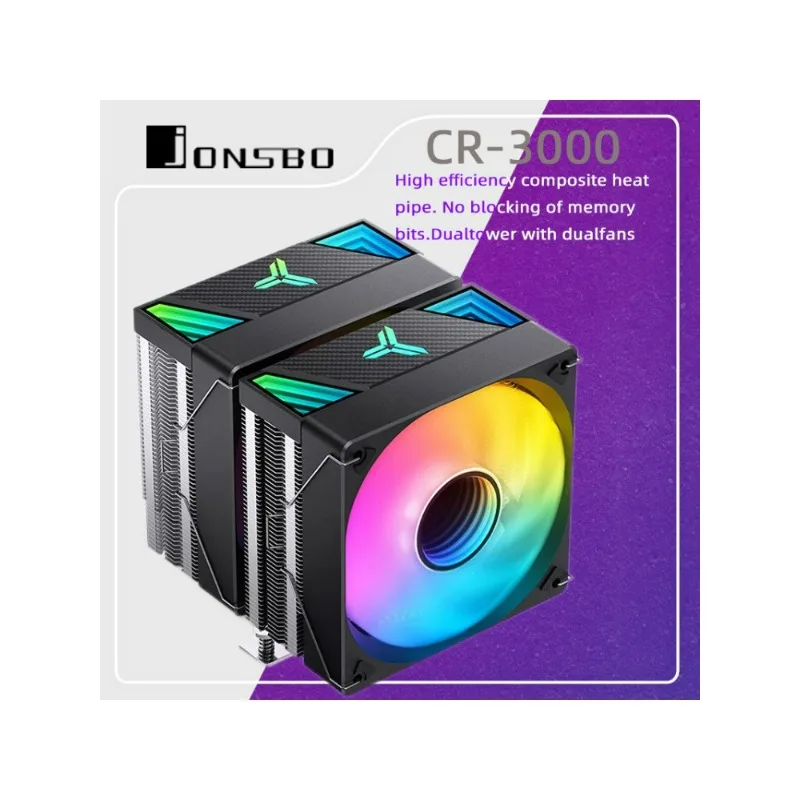 CPUクーラー,デュアルファン,JONSBO-CR-3000 mm,argb,5v,lga1200,120,1700, 1151,am4 - AliExpress