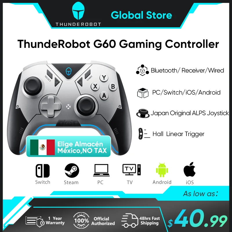 THUNDEROBOT-G60-Wireless-Gamepad-Gaming-Controller-Hall-Effect-ALPS ...