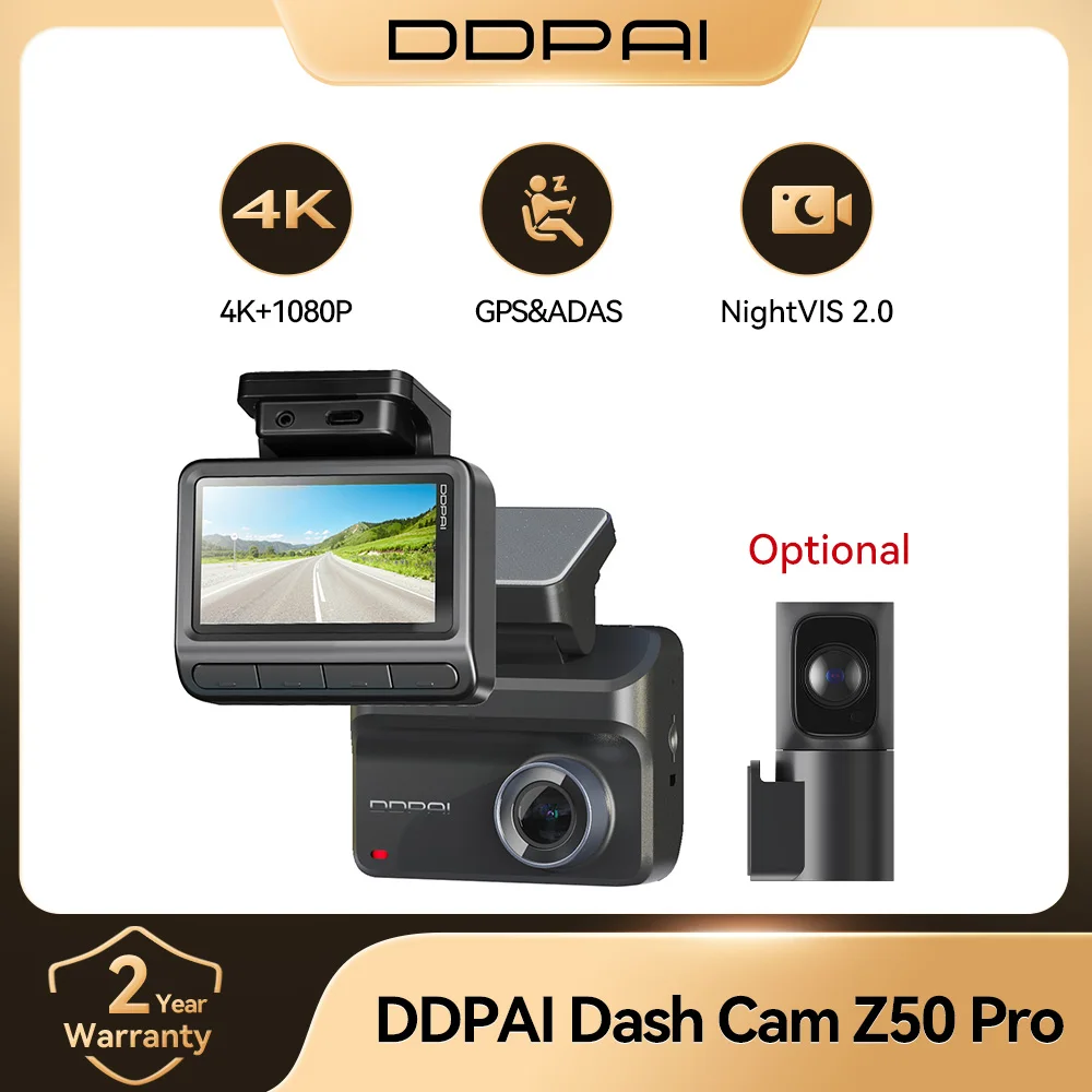 DDPAI Z50 Pro 4K Car Dash Cam Dual Channel DVR 3'' IPS Screen Built-in ...