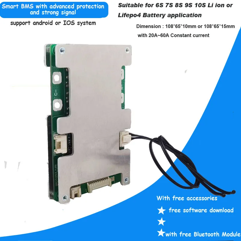 10S 36V oder 42V Smart Bluetooth BMS mit UART kommunikation APP softare ...