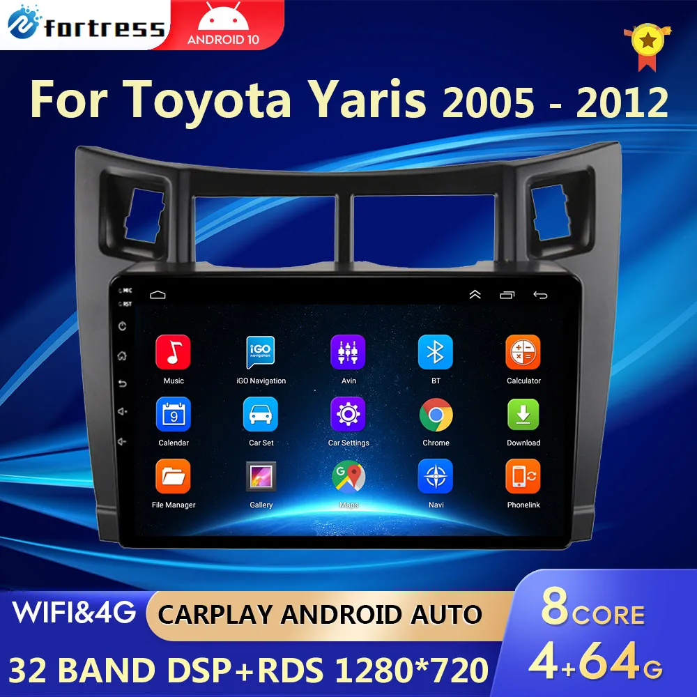 4G-64G-Car-Multimedia-Player-for-Toyota-Yaris-2007-Radio-Fascia-Car ...