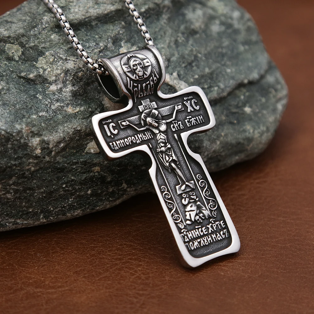 Retro-Christian-Jesus-Pendant-Necklace-for-Men-316L-Stainless-Steel ...